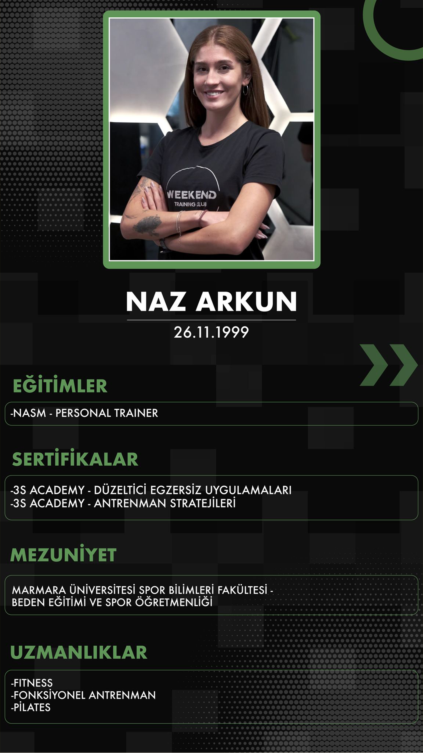 Naz Arkun – Weekend Training Club
